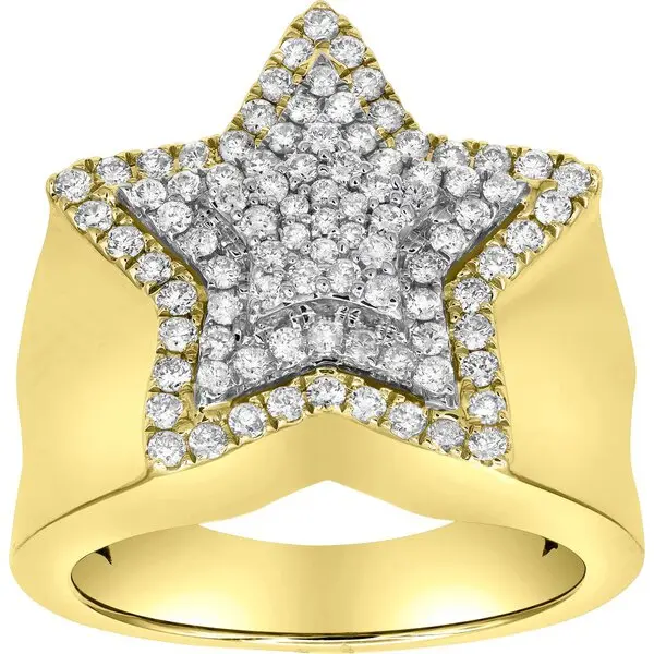 LUVMYJEWELRY 14k Gold 1.87 Ct Diamond Star Ring - 14k Yellow Gold