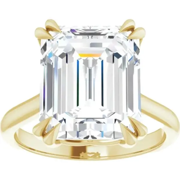 BLISS DIAMOND Certified 5ct Emerald Cut Lab Grown Diamond 14k Gold Ring - 14k Yellow Gold
