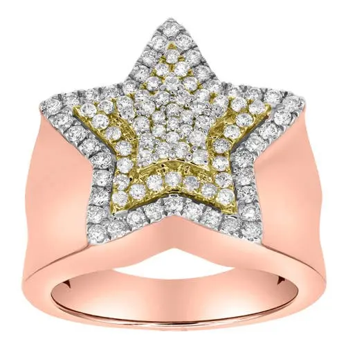 LUVMYJEWELRY Star Diamond Ring - 14k Rose Gold