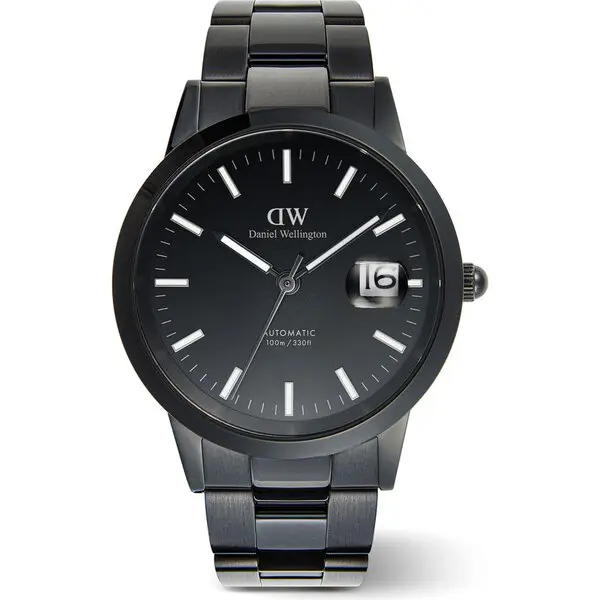 DANIEL WELLINGTON Iconic Link Automatic Bracelet Watch - Black