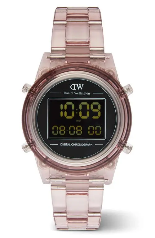 DANIEL WELLINGTON Retro Digital Bracelet Watch - Transparent Rose Pink