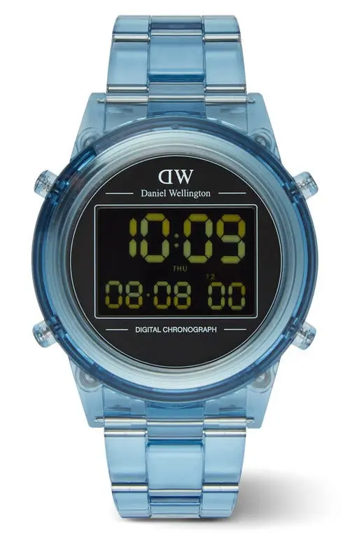 DANIEL WELLINGTON Retro Digital Bracelet Watch - Transparent Stone Blue