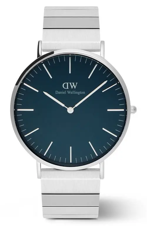 DANIEL WELLINGTON Classic Piano Link Bracelet Watch - Silver