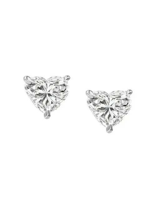 BLISS DIAMOND 1ct Heart Shape Lab Grown Diamond Stud Earrings 14k Gold - 14k White Gold