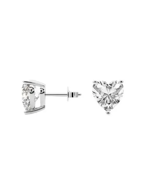 BLISS DIAMOND 1ct Heart Shape Lab Grown Diamond Stud Earrings 14k Gold