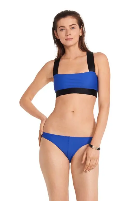 ANSEA The Reversible Sporty Bikini Top - Black/blue