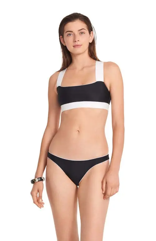 ANSEA The Reversible Sporty Bikini Top - Black/white
