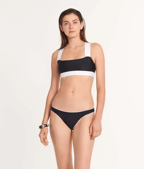 ANSEA The Reversible Sporty Bikini Top - Black/white