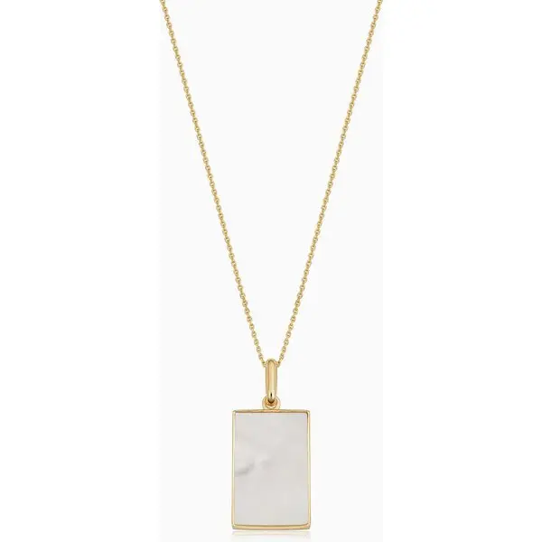 ORADINA 14k Yellow Gold Tag Me Pendant Necklace - Gold - Mother Of Pearl