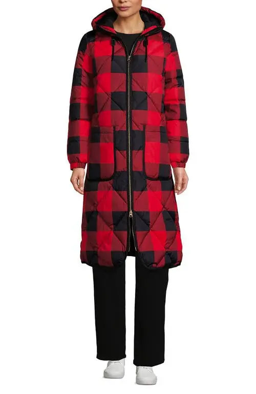 LANDS' END Featherfree Insulated Diamond Quilted Maxi Coat