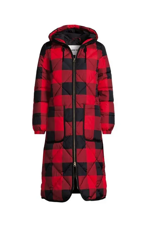 LANDS' END Featherfree Insulated Diamond Quilted Maxi Coat