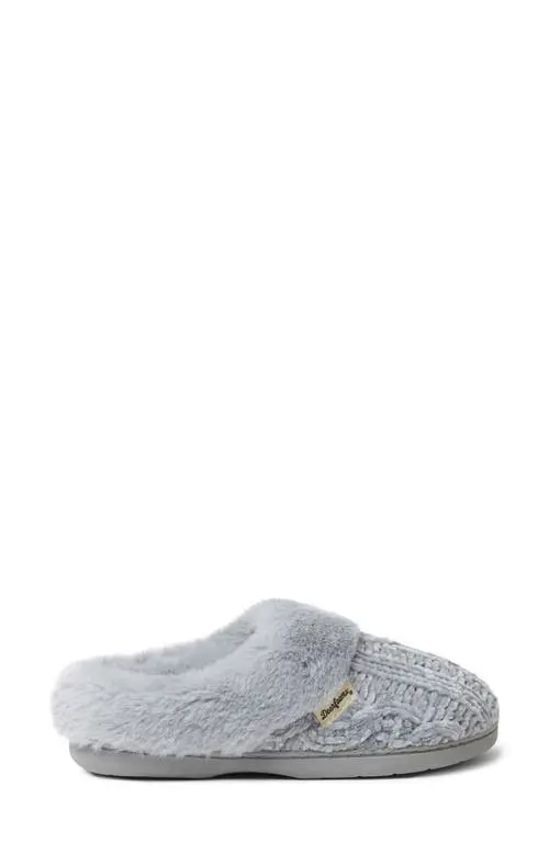 DEARFOAMS Claire Cable Knit Chenille Clog Slipper - Sleet