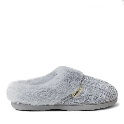DEARFOAMS Claire Cable Knit Chenille Clog Slipper - Sleet