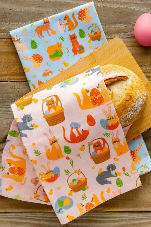 CATTINGTON Cat Kitchen Towels - Easter Kitties