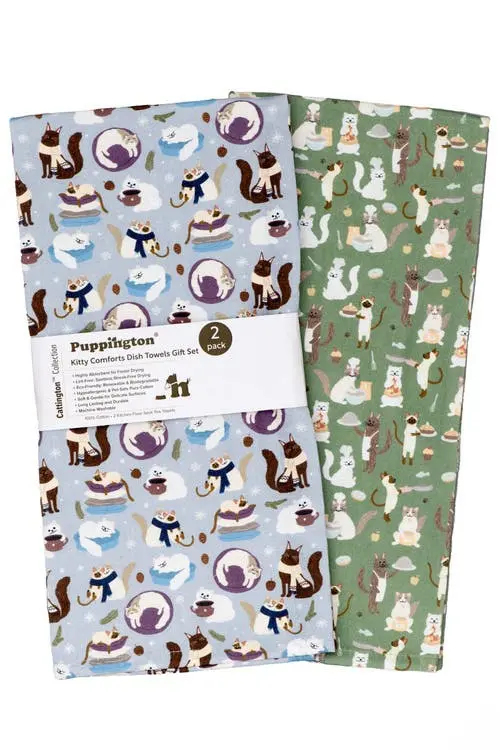 CATTINGTON Cat Kitchen Towels - Kitty Comforts Cozy Cooks