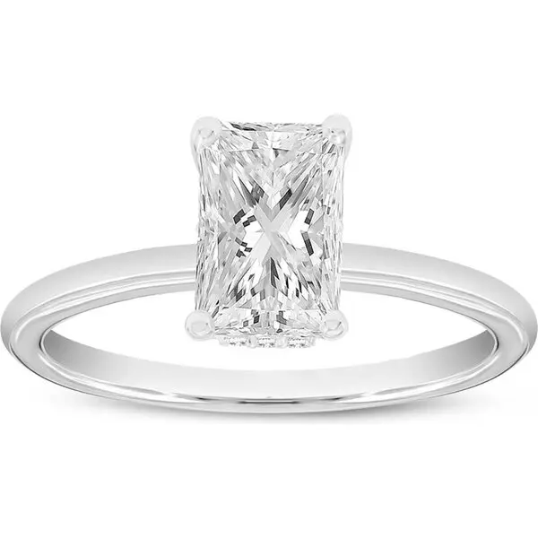 LUVMYJEWELRY 1.55 Ct Radiant Cut Lab Grown Diamond 14k Gold Engagement Ring - 14k White Gold