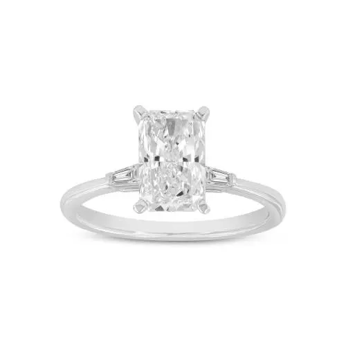 LUVMYJEWELRY Kenza 2.05 Ctw Radiant Cut Lab Grown Diamond Ring - 14k White Gold