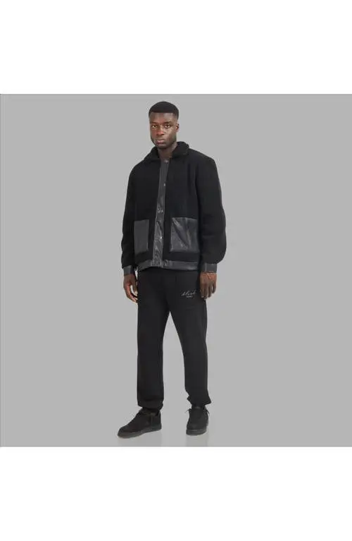 BLVCK PARIS Shearling Jacket With Vegan Leather Pockets