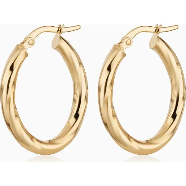 ORADINA 14k Gold Oval Hoop Earrings - Yellow Gold