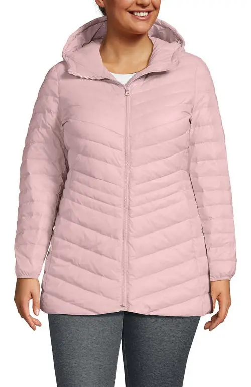 LANDS' END Wanderweight Packable Down Jacket - Light Mauve