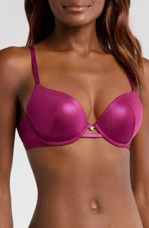 SAVAGE X FENTY Microfiber Metallic T-shirt Bra - Sugarplum Purple/ Magenta Foil