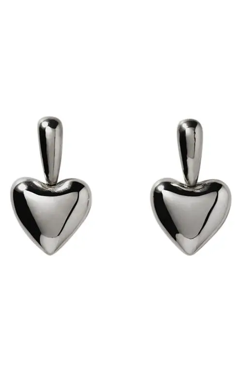 ANNIKA INEZ Voluptuous Heart Drop Earrings - Silver