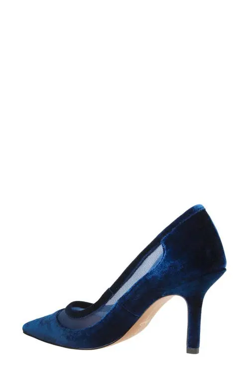 Linea Paolo Perline Pointed Toe Pump - Navy