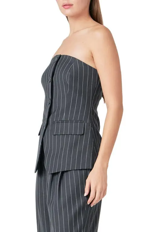 Endless Rose Pinstripe Strapless Top