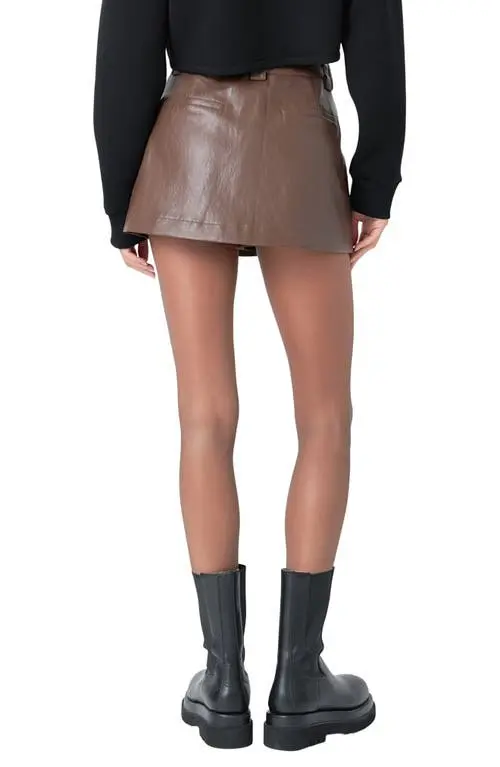 Endless Rose Pleated Faux Leather Skort
