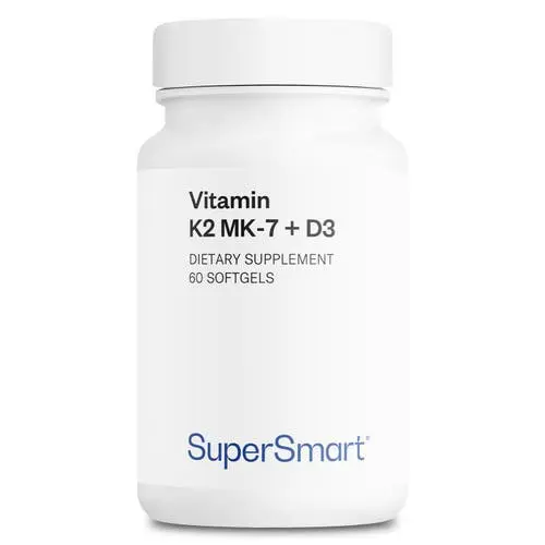 SUPERSMART Vitamin K2 Mk7 + Vitamin D3 - None