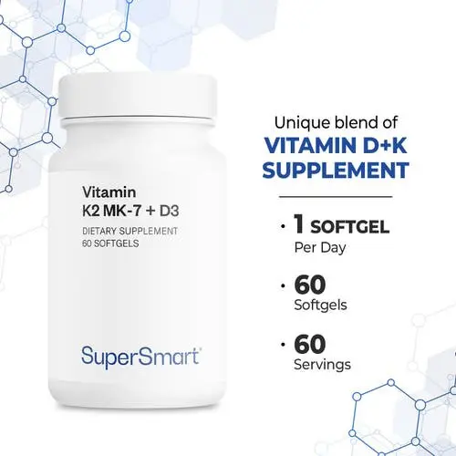 SUPERSMART Vitamin K2 Mk7 + Vitamin D3