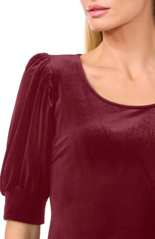 CECE DUPRAZ Puff Sleeve Velvet Top - Majesticwine