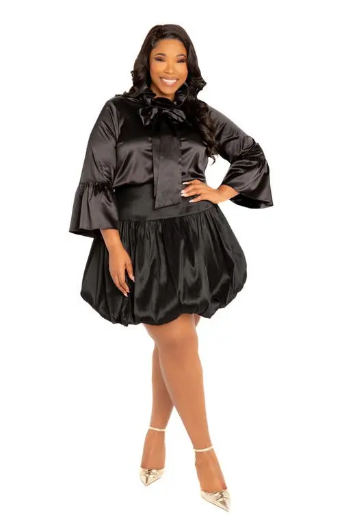 BUXOM COUTURE Bubble Hem Mini Skirt - Black