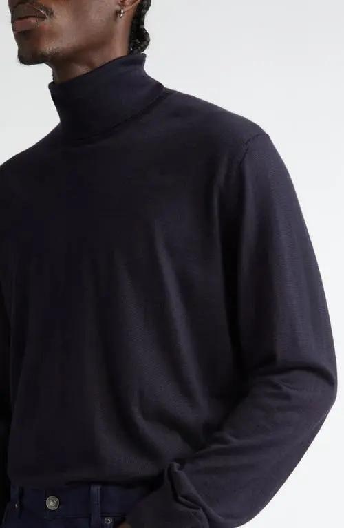 Zegna Cashmere & Silk Turtleneck Sweater - Navy