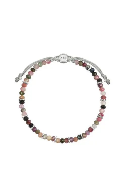 KARMA AND LUCK Tourmaline Sterling Silver Macrame Bracelet - Multicolor/silver