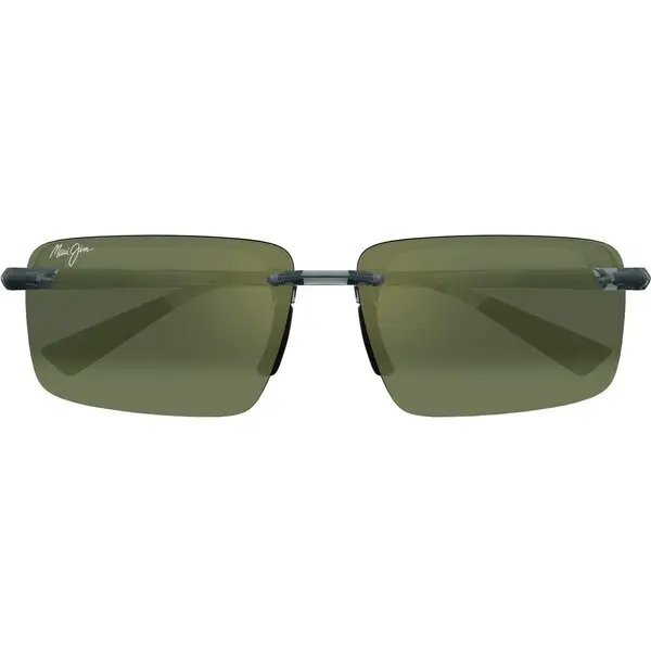 Maui Jim Laulima 61mm Gradient Rectangular Sunglasses - Green/ Maui