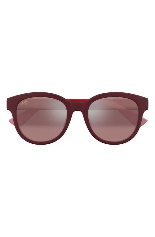 Maui Jim Ihupani Round Sunglasses - Red/ Maui Rose