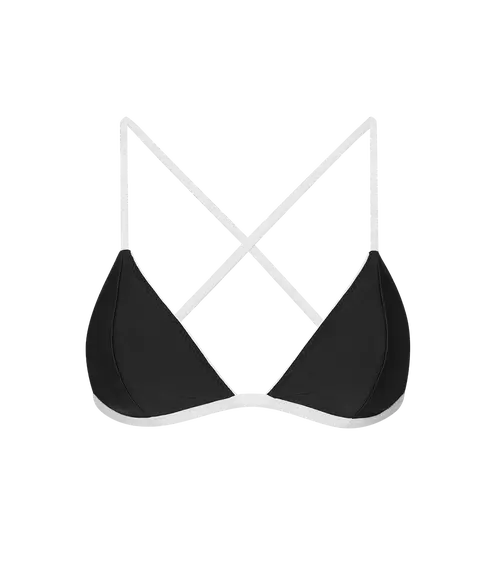 ANSEA Reversible Triangle Bikini Top - Black/white
