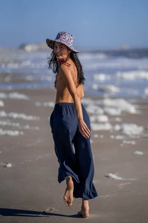 ANSEA Gauze Wide Leg Pant