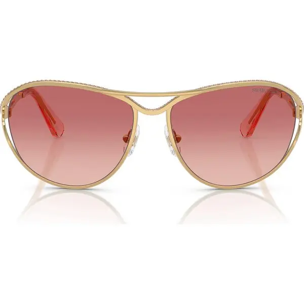 SWAROVSKI 59mm Pilot Sunglasses - Gold