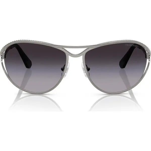 SWAROVSKI 59mm Pilot Sunglasses - Gunmetal