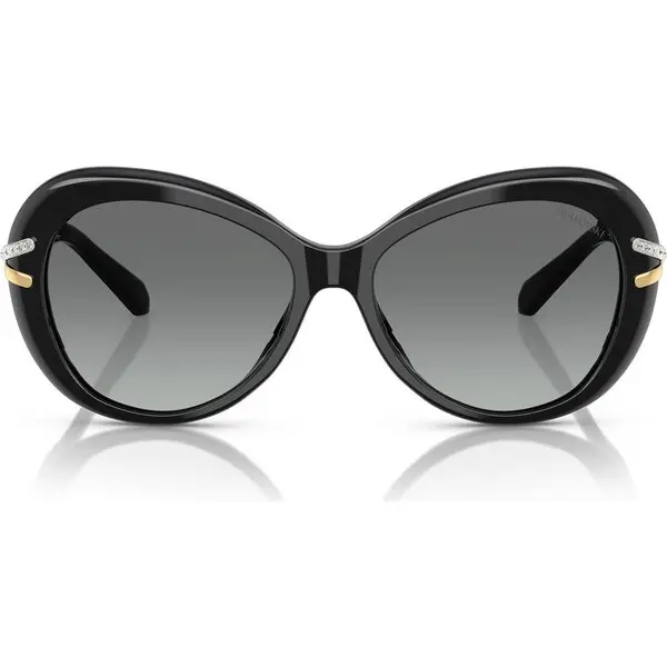 SWAROVSKI 56mm Butterfly Sunglasses - Black