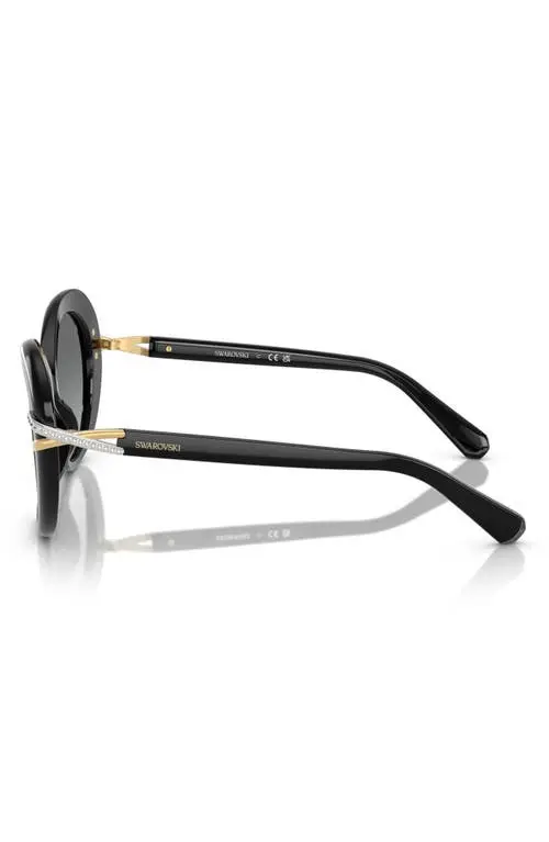 SWAROVSKI 56mm Butterfly Sunglasses - Black
