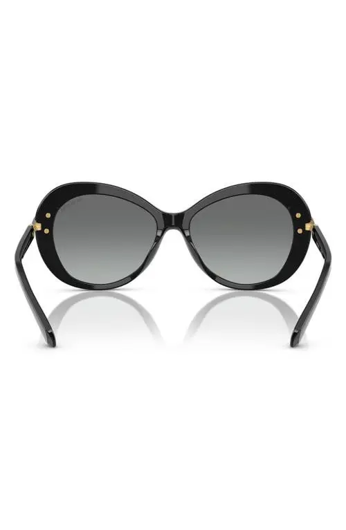 SWAROVSKI 56mm Butterfly Sunglasses - Black