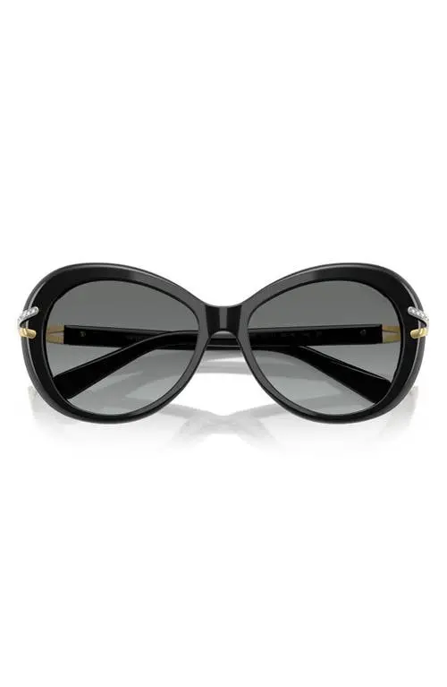 SWAROVSKI 56mm Butterfly Sunglasses - Black
