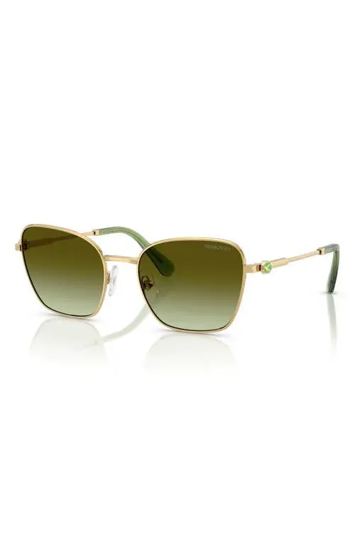 SWAROVSKI 55mm Pilot Sunglasses - Gold