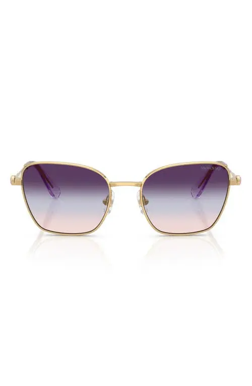 SWAROVSKI 55mm Pilot Sunglasses - Gold/brown/blue/violet