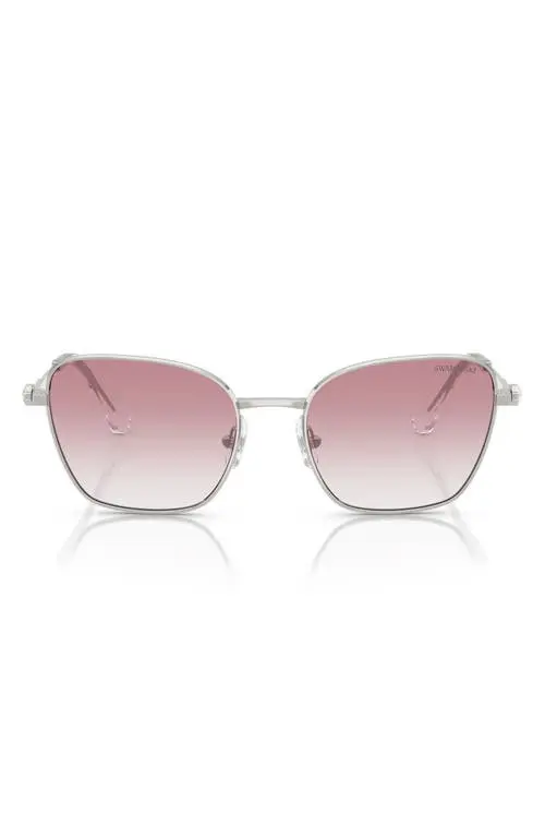 SWAROVSKI 55mm Pilot Sunglasses - Silver