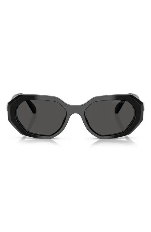 SWAROVSKI 54mm Octagon Sunglasses - Black