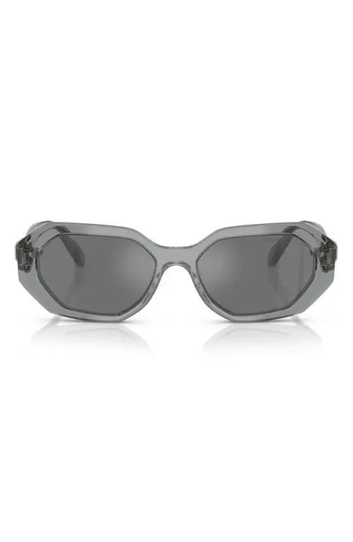 SWAROVSKI 54mm Octagon Sunglasses - Grey Mirror